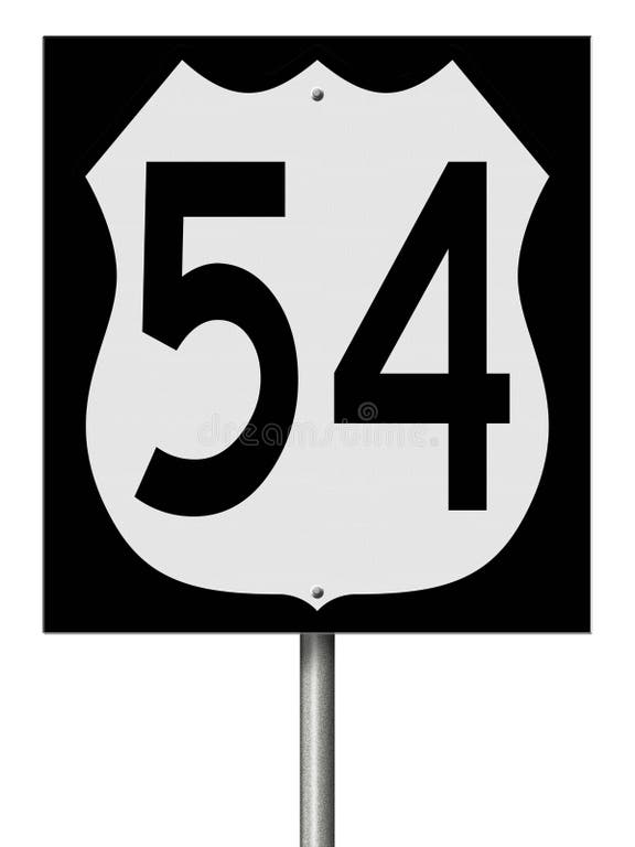 Highway sign for Route 54 stock illustration. Illustration of sign ...