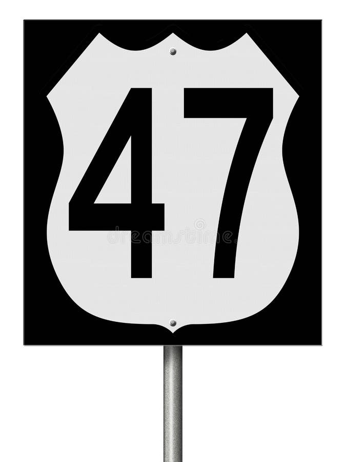 Highway sign for Route 47 stock illustration. Illustration of street ...