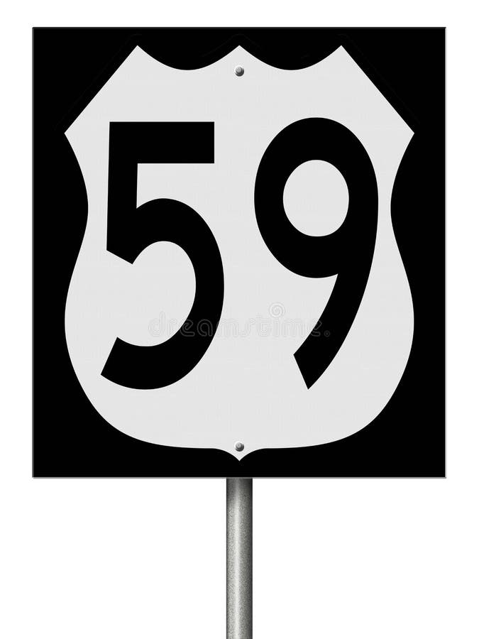 Highway sign for Route 59 stock illustration. Illustration of road ...