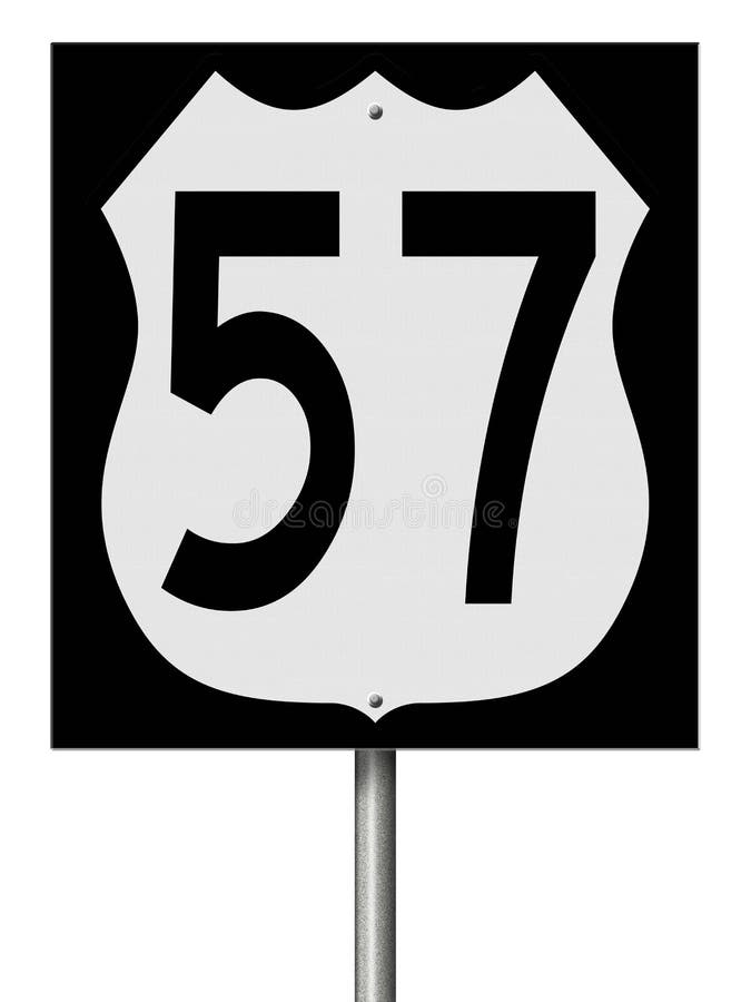 Highway sign for Route 57 stock illustration. Illustration of number ...