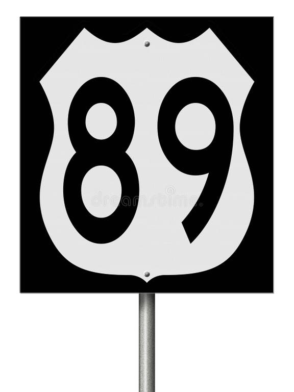 Highway sign for Route 89 stock illustration. Illustration of ...