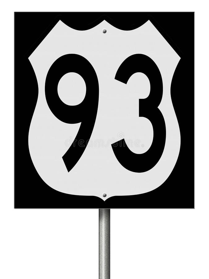 Highway sign for Route 93 stock illustration. Illustration of truck ...