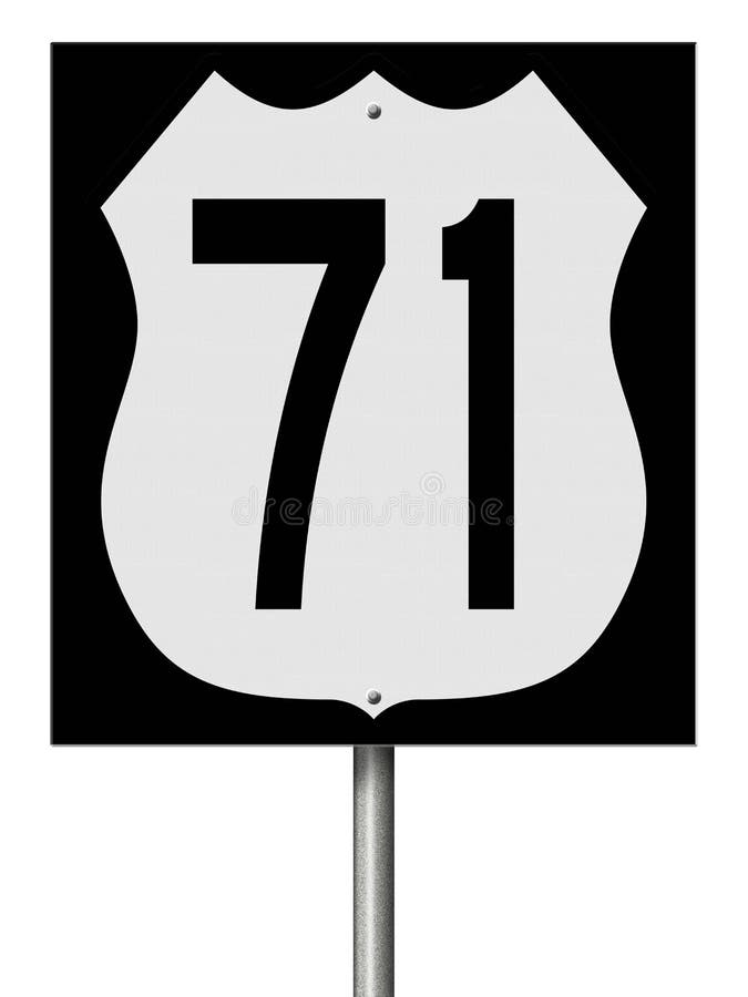 Highway sign for Route 71 stock illustration. Illustration of trucking ...