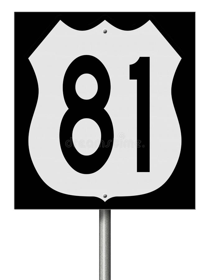 Highway sign for Route 81 stock illustration. Illustration of travel ...