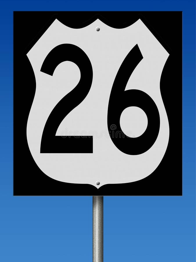Highway sign for Route 26 stock illustration. Illustration of ...