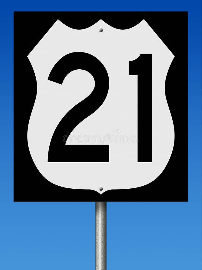 Highway sign for Route 21 stock illustration. Illustration of route ...