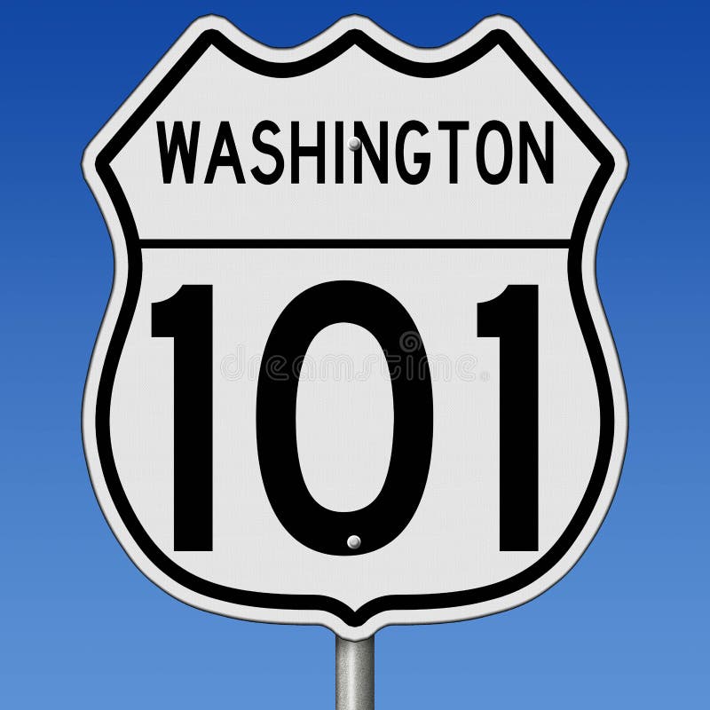 Highway Sign for Route 101 in Washington Stock Illustration ...