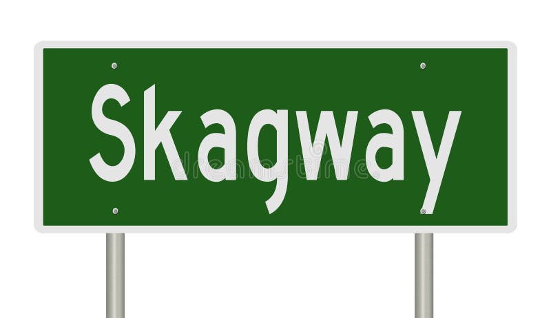 Highway Sign for Skagway Alaska Stock Illustration - Illustration of ...