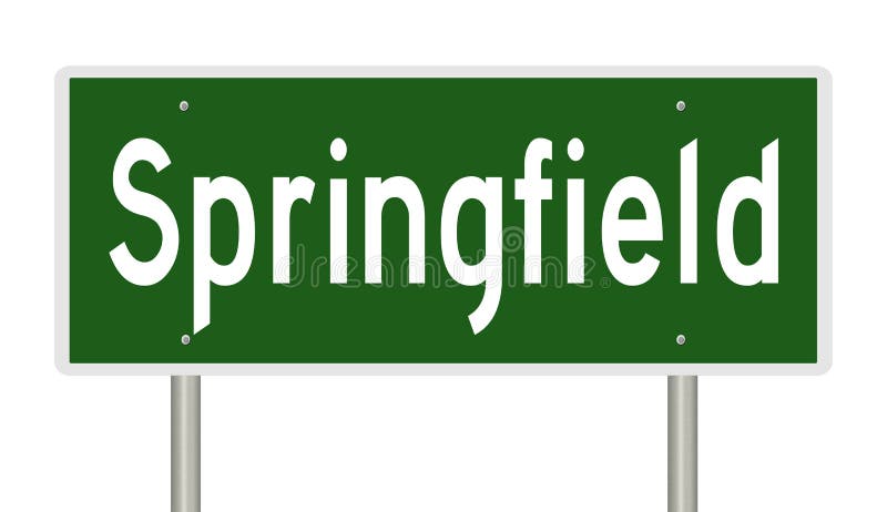 Highway Sign for Springfield Stock Illustration - Illustration of road ...