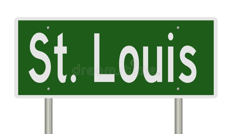 St Louis Road Sign Showing Population and Elevation Stock Illustration ...