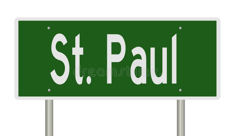 Highway Sign for St Paul Minnesota Stock Illustration - Illustration of ...