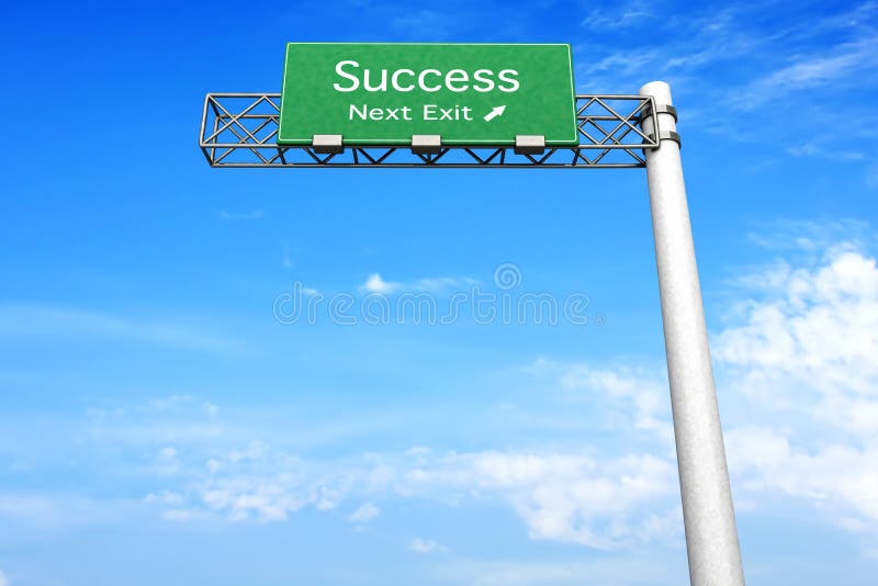 Highway Sign - Success stock illustration. Illustration of goal - 31487486