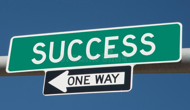 Highway Sign for SUCCESS and ONE WAY Stock Illustration - Illustration ...