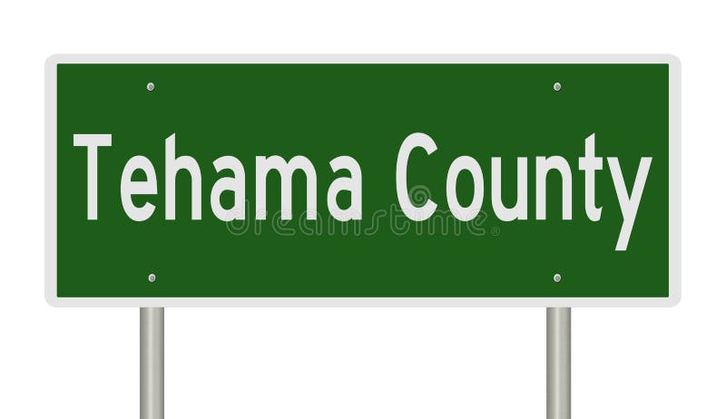 Highway Sign for Tehama County California Stock Illustration ...