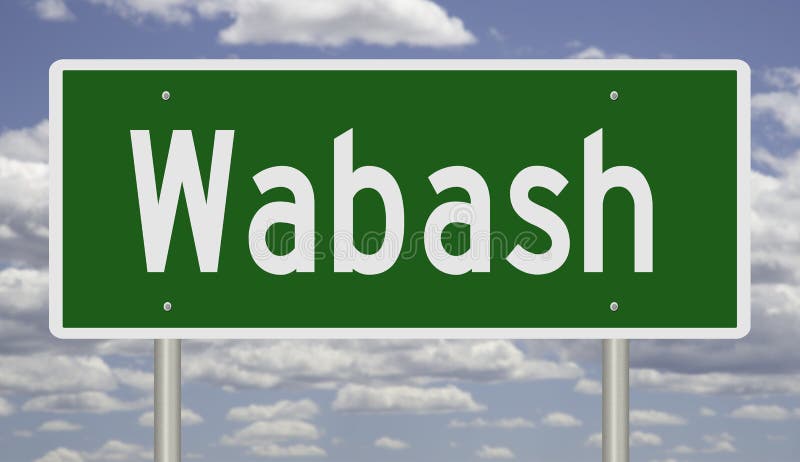 Highway sign for Wabash stock illustration. Illustration of trucking ...