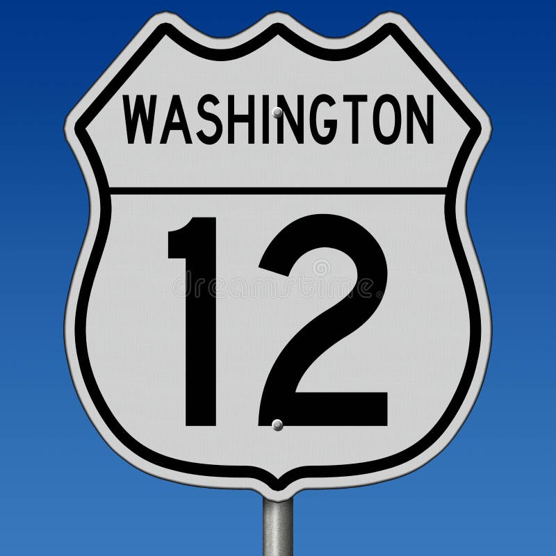 Washington Route 2 Highway Sign Stock Illustration - Illustration of ...