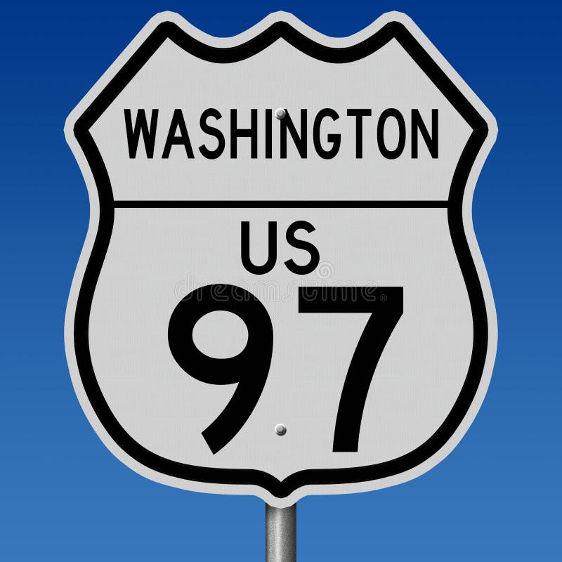 Washington Route 2 Highway Sign Stock Illustration - Illustration of ...