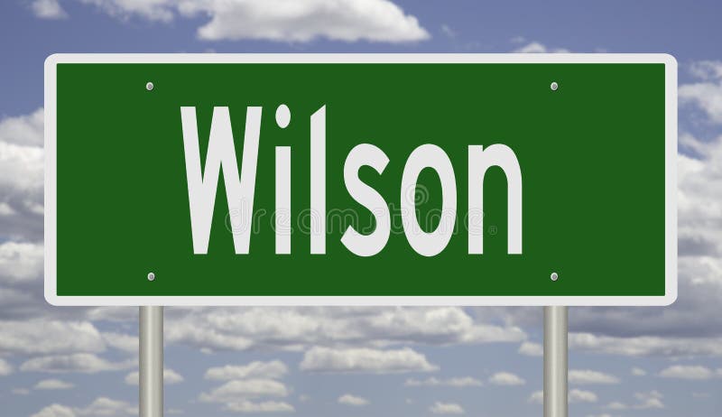 Highway Sign for Wilson North Carolina Stock Illustration ...