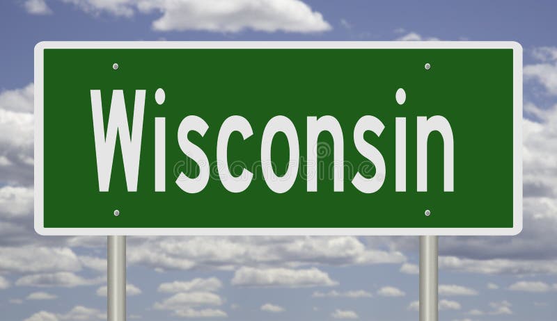 Highway sign for Wisconsin stock illustration. Illustration of highway ...