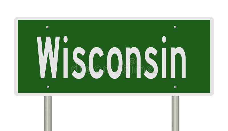 Highway sign for Wisconsin stock illustration. Illustration of america ...