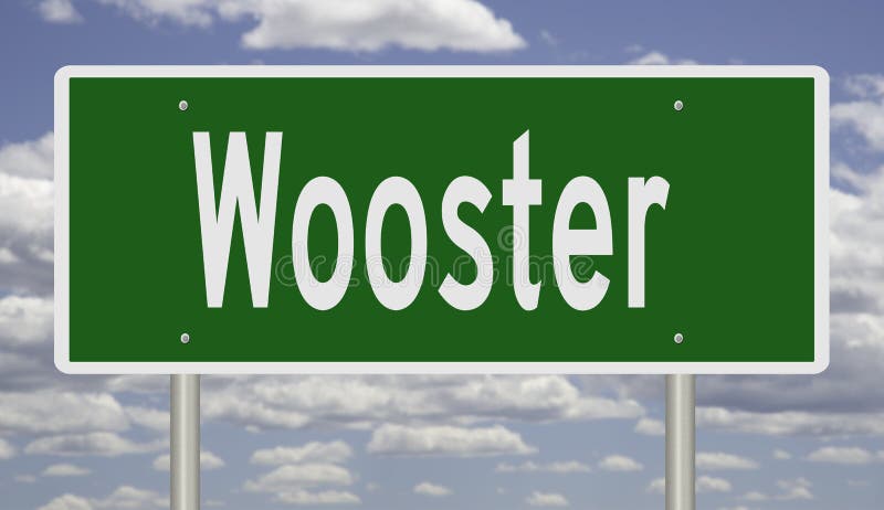 Highway Sign for Wooster Ohio Stock Illustration - Illustration of ...