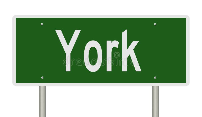 Highway sign for York stock illustration. Illustration of states ...
