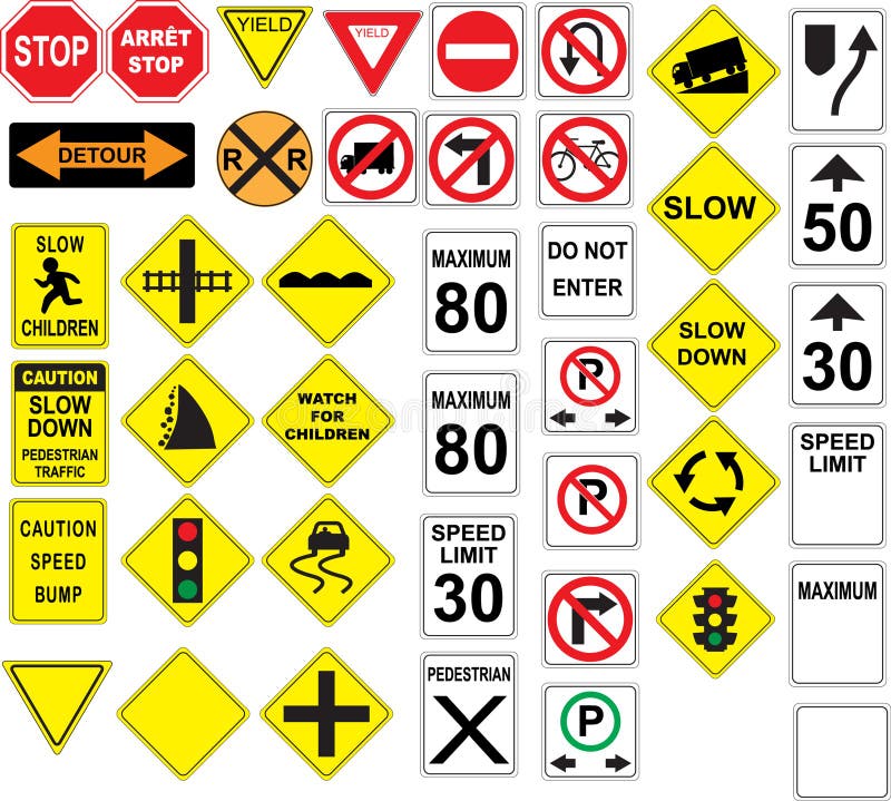 Canadian Road Signs Stock Illustrations – 70 Canadian Road Signs Stock ...