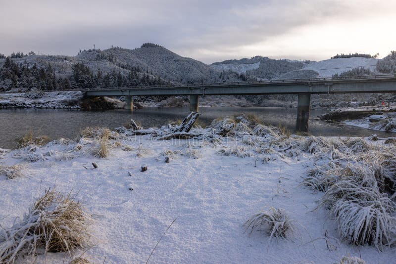 Highway 101 in Snow, Gold Beach Oregon Stock Image - Image of scene ... Highway 101 in Snow, Gold Beach Oregon Stock Image - Image of scene ...