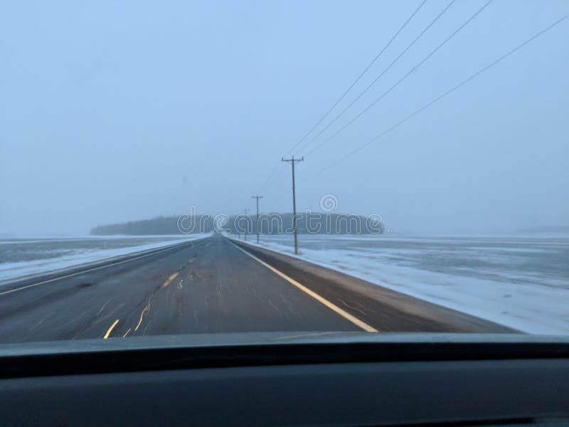 Highway during snow storm. stock image. Image of storm - 147640271