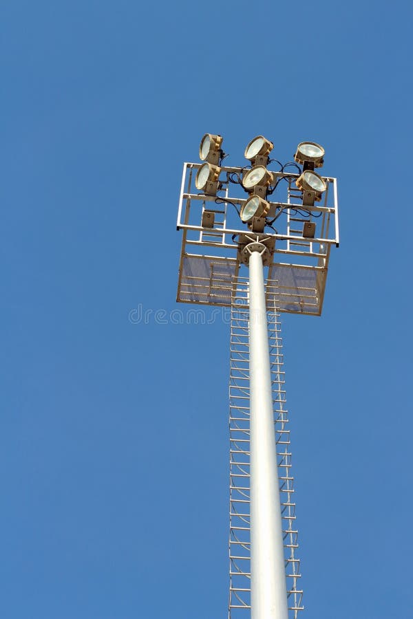 Highway Spotlight with Blue Sky Background Stock Photo - Image of ...