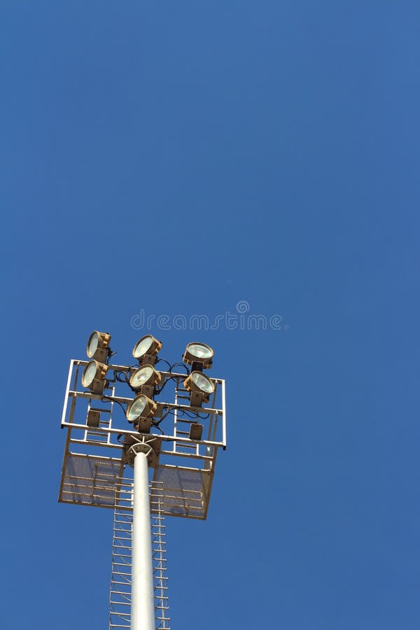 Highway Spotlight with Blue Sky Background Stock Photo - Image of ...