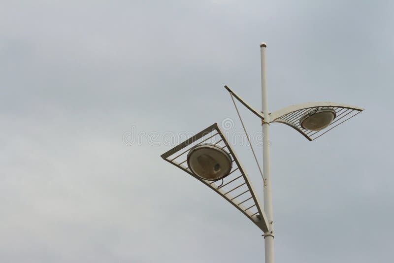 A Highway Spotlight with Blue Sky Background Stock Image - Image of ...