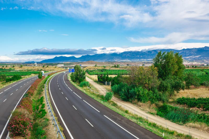 Highway on the St. James Way Stock Image - Image of santiago, field ...