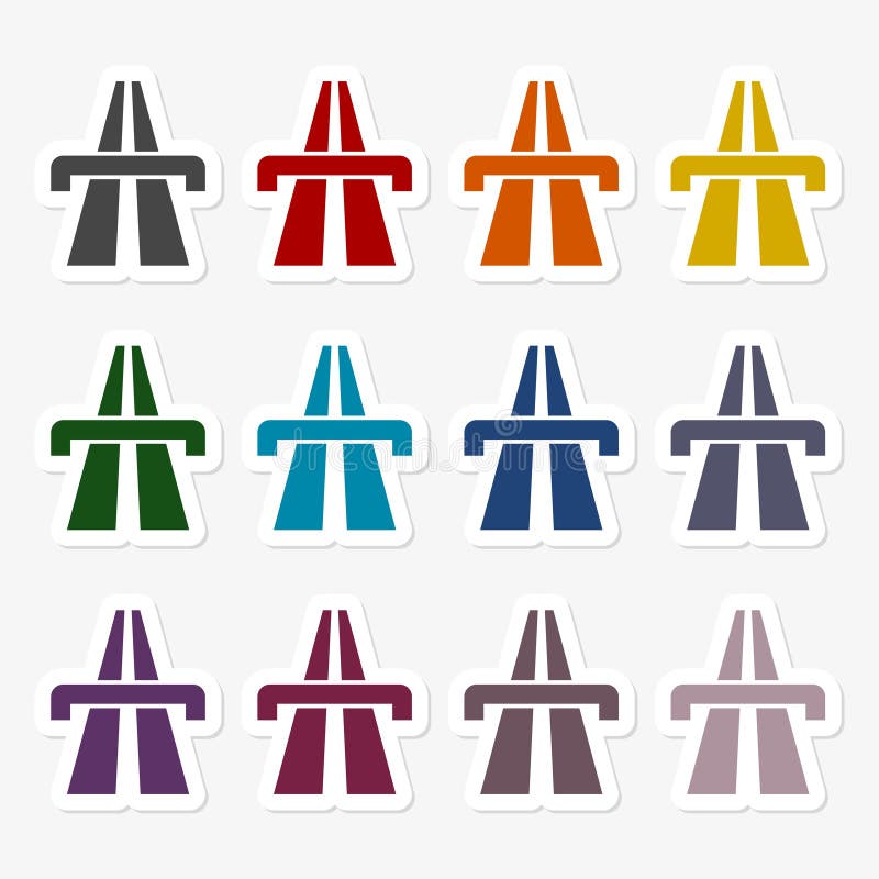 Highway sticker set stock vector. Illustration of design - 121811842