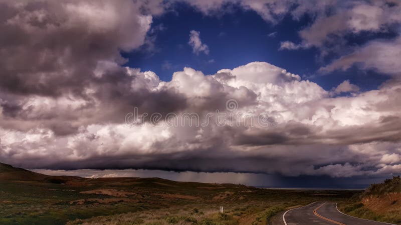 Highway Storm Clouds stock image. Image of lane, country - 97376059
