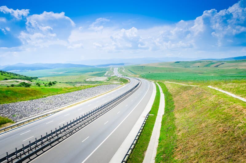 Highway road. stock image. Image of blue, meadow, fiel - 41577291