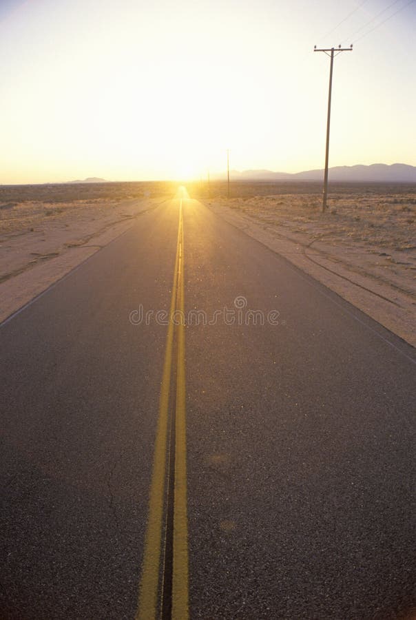 A Highway during Sunset in Mojave, California Stock Photo - Image of ...