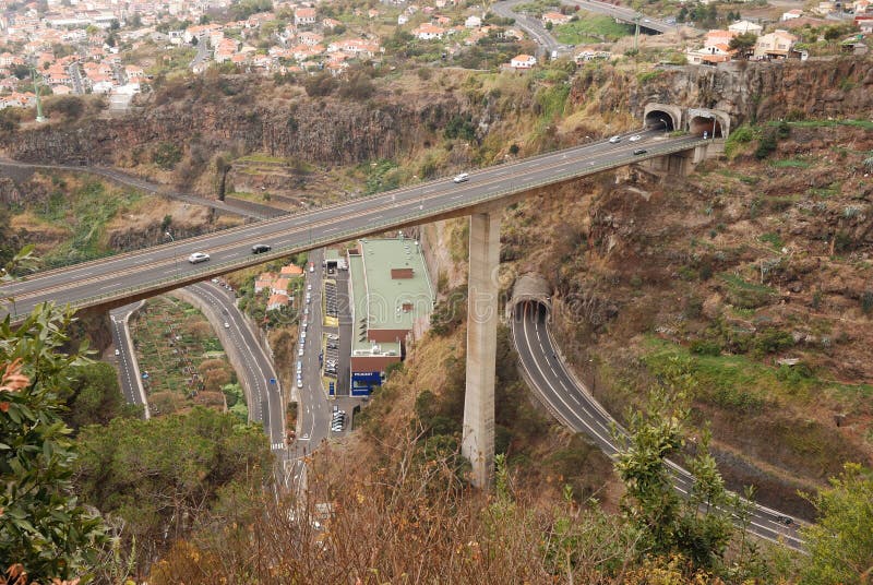 Highway System, Madeira, Portugal Stock Image - Image of pillar, tube ...