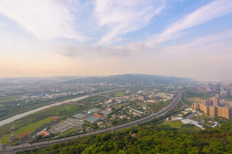 Highway in Taipei by the Sunset Stock Photo - Image of mountain ...