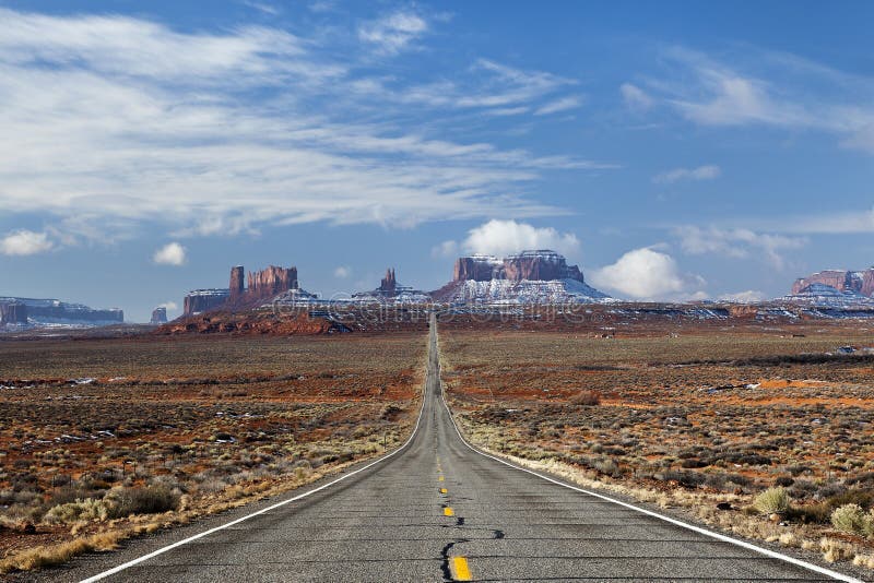 Highway To Monument Valley, Utah Stock Image - Image of plateau ...
