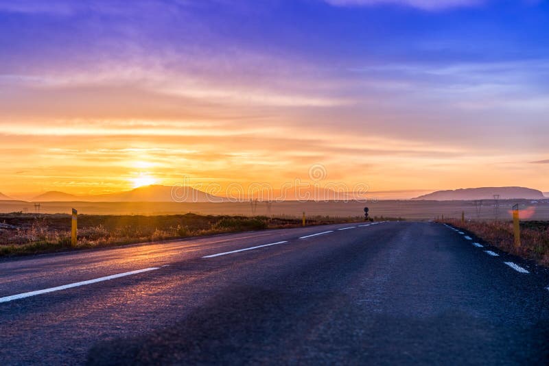 Highway to nowhere stock image. Image of travel, sunrise - 98528633