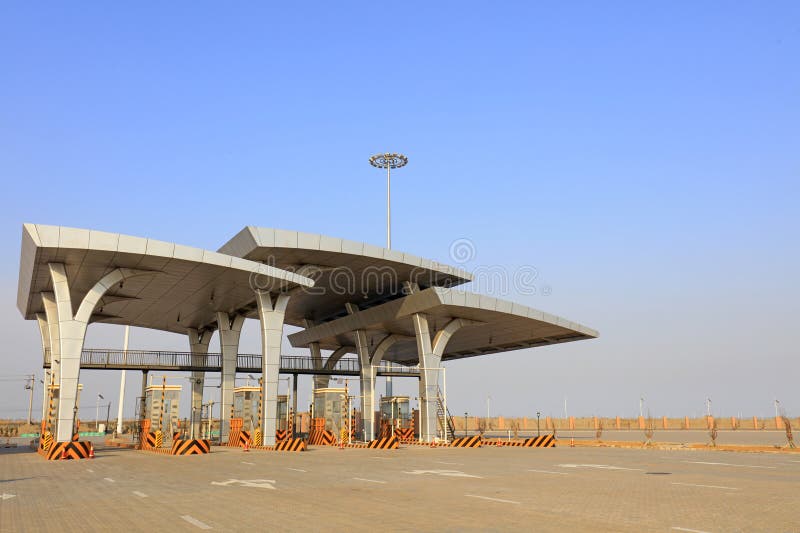 Highway toll station stock photo. Image of watchtower - 369382020