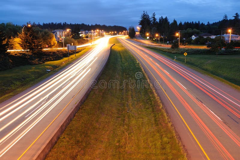 Highway traffic car trail stock image. Image of color - 16387961