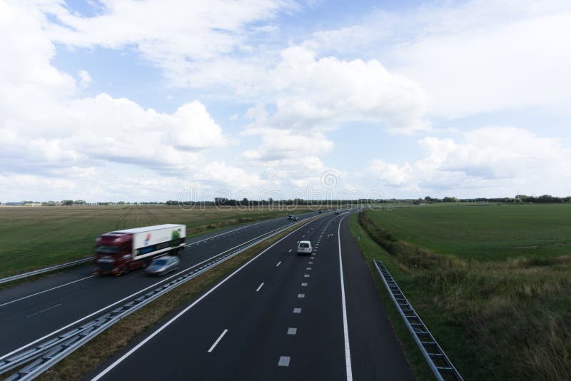 Highway Traffic on a Clear Day. Stock Photo - Image of flare, business ...