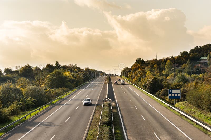 Hungarian highway stock image. Image of exit, road, lorry - 19653307