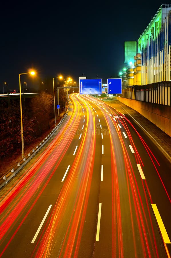 Highway traffic at night stock image. Image of lights - 2098651