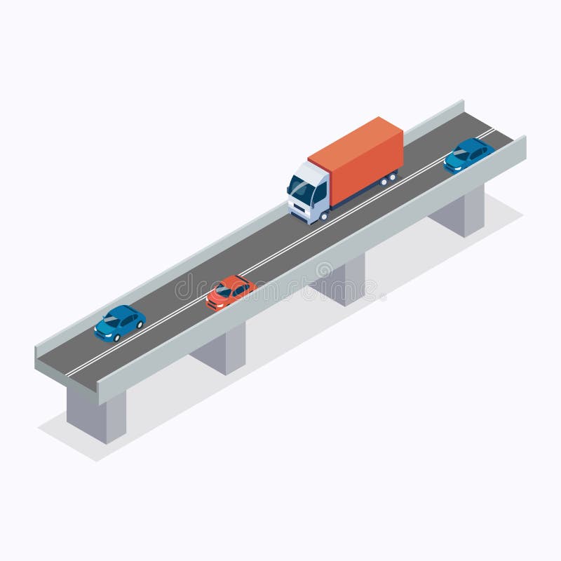 Highway Transportation Isometric View Stock Vector - Illustration of ...