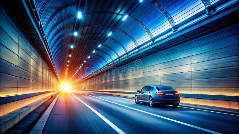 Highway Tunnel Exit a Stunning Burst of Light and Speed Capturing the ...