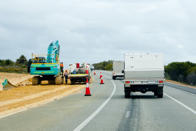 Highway Upgrade Construction Stock Photo - Image of equipment, asphalt ...