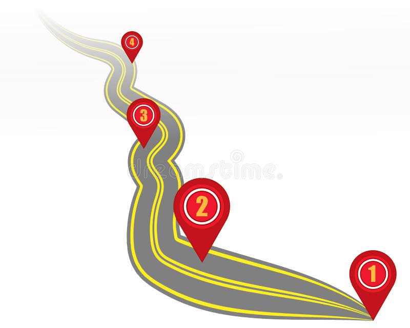 Highway or Highway on a White Background with Markings and Geodata ...